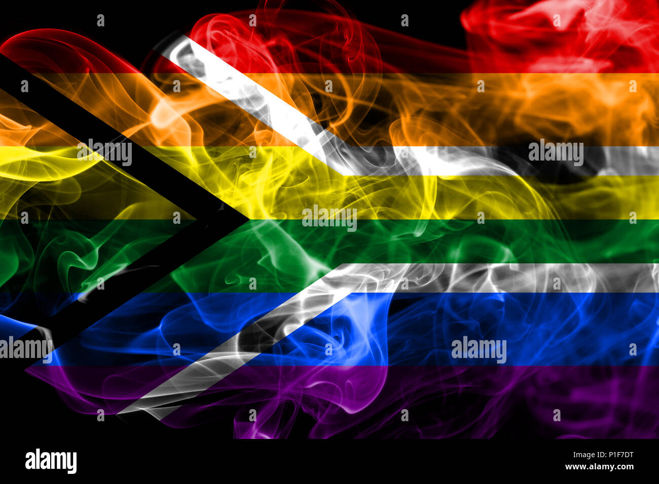 South Africa gay smoke flag Stock Photo - Alamy