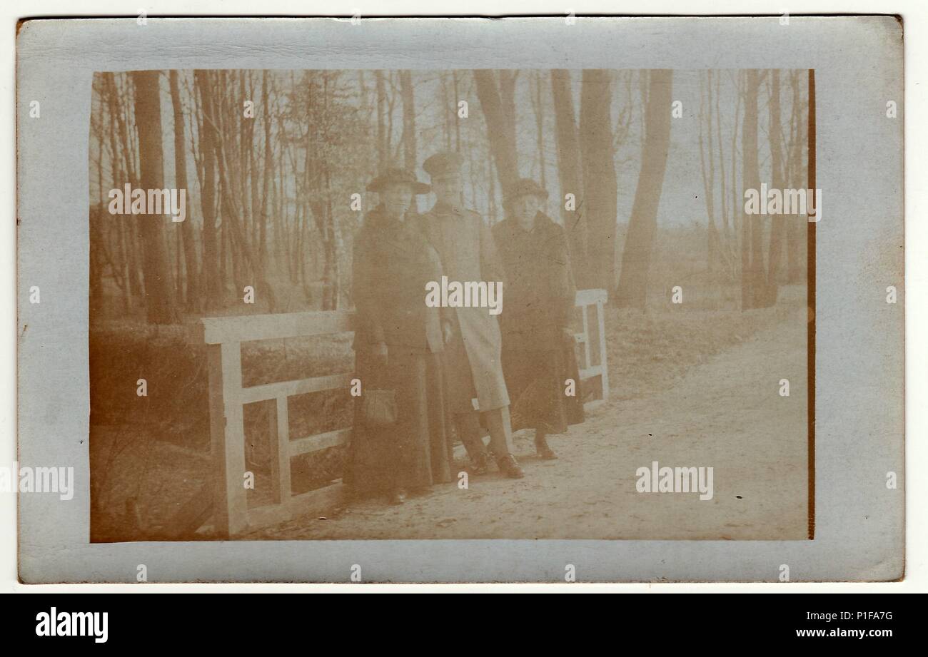 GERMANY - CIRCA 1920s: Vintage photo shows women and soldier during a ...