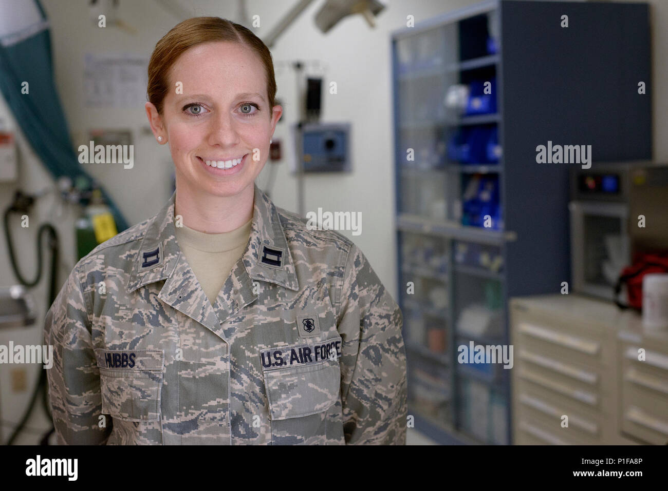 Capt. Rachel Hubbs poses for a portrait at the clinic at Vance Air ...