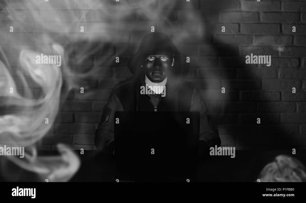 Dark web hacker silhouette Black and White Stock Photos & Images - Alamy