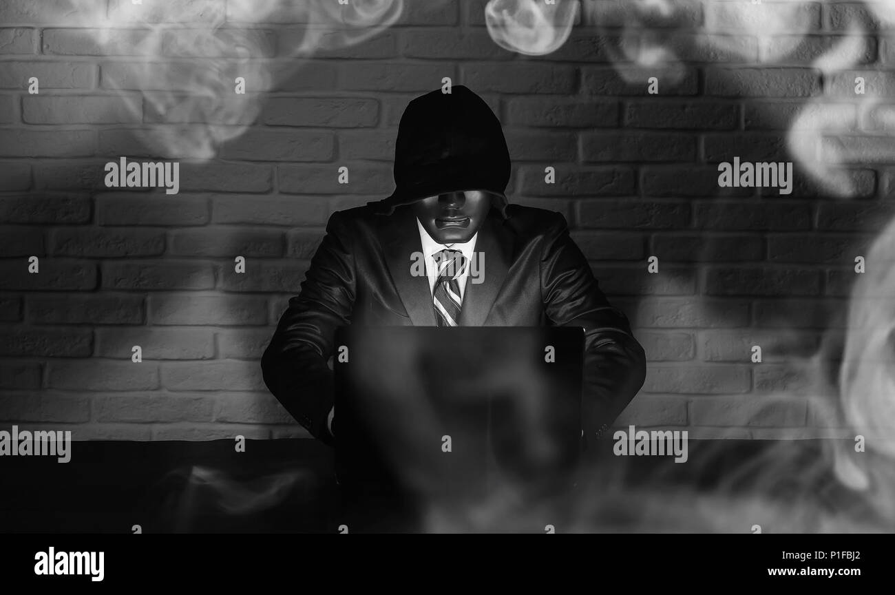 Dark web hacker silhouette Black and White Stock Photos & Images - Alamy