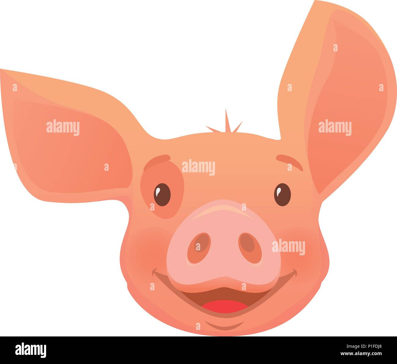 Cute pig cartoon. Pig head isolated. Vector illustration Stock Vector ...