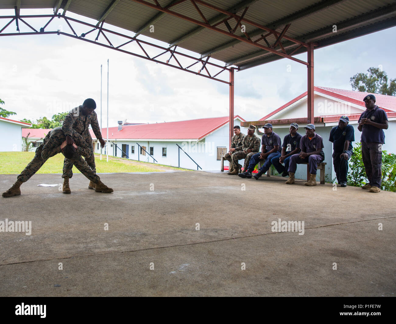 U.S. Marines Cpl. Larae Butler and Cpl. Ethan Duncan, military police ...