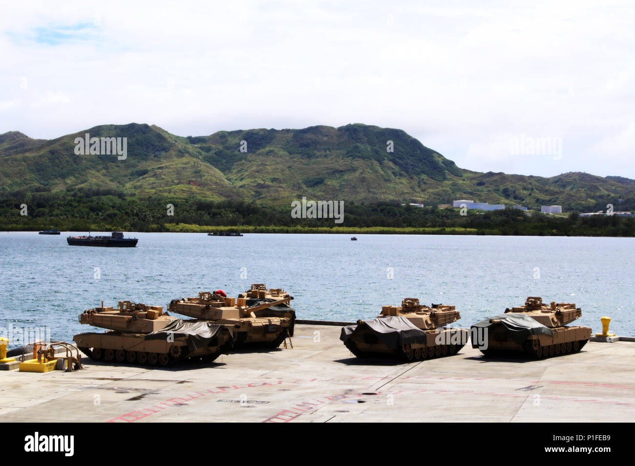 SANTA RITA, Guam (Oct. 13, 2016) -- Marine Corps tanks sit on the edge ...
