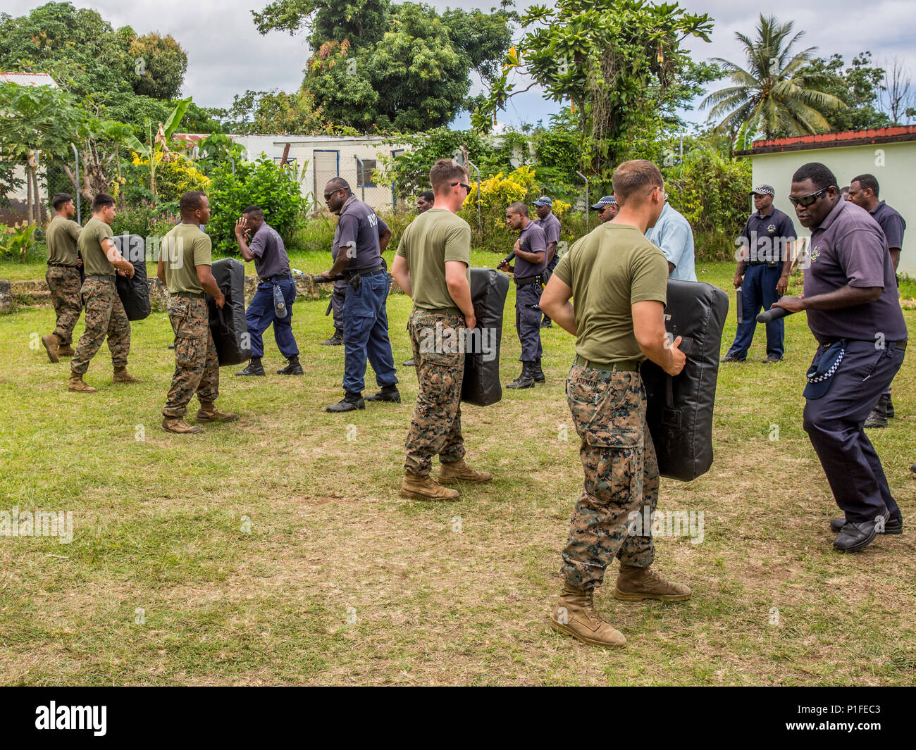 U.S. Marines with Law Enforcement Detachment, Task Force Koa Moana 16-4 ...