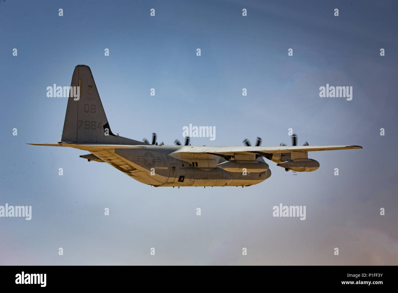 A KC-130J from Marine Aerial Refueler Transport Squadron 352 descended ...