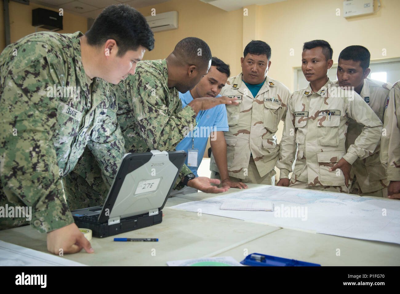 Sailors assigned to Coastal Riverine Squadron (CRS) 2 teach Royal ...