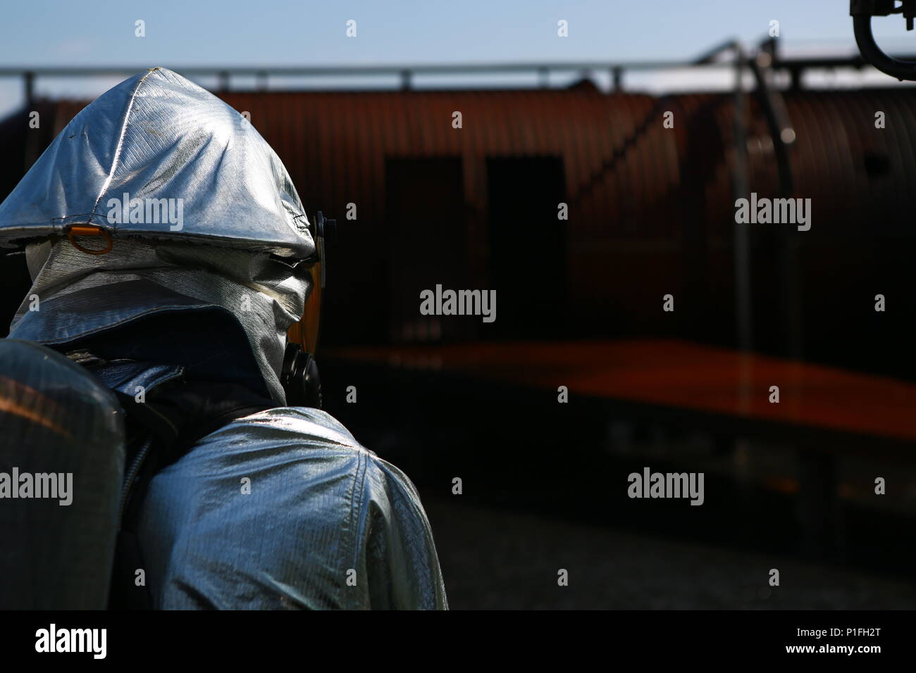 U.S Marines with Aircraft Rescue Fire Fighting (ARFF) conduct training ...