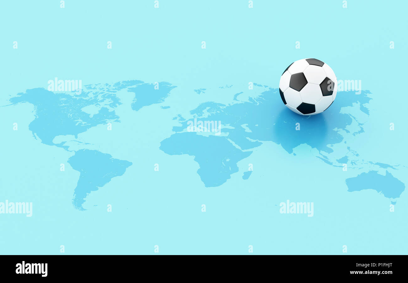 3d illustration. Soccer ball on Russia map. Sports concept Stock Photo ...