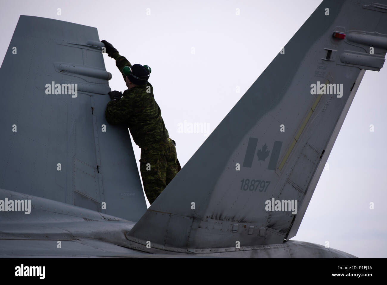 Royal Canadian Air Force Cpl. Alex Bouchard, 425th Squadron aircraft ...