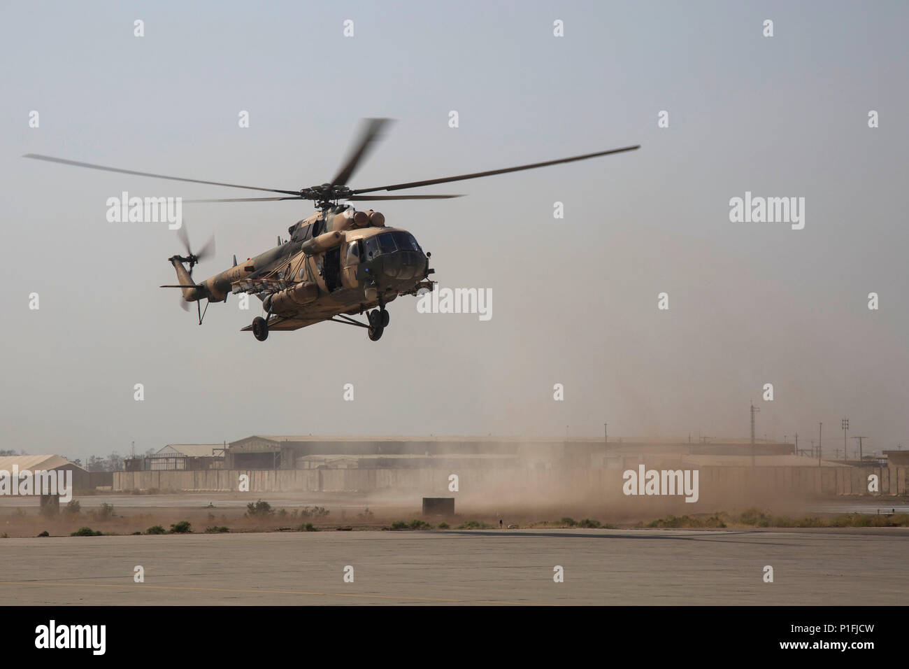 An Iraqi Mi-17 helicopter prepares to land during aircraft ...