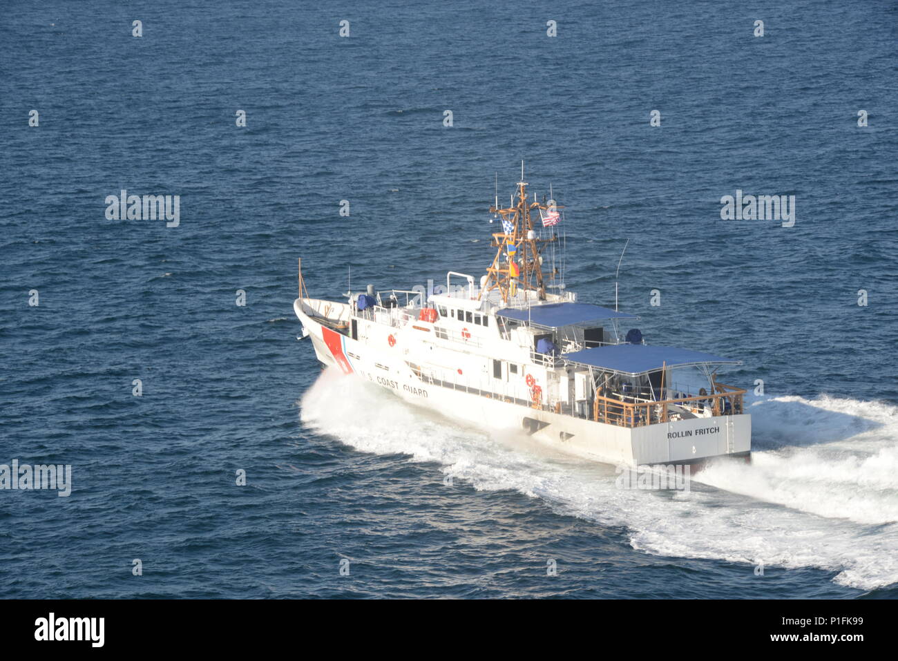 The Coast Guard Cutter Rollin Fritch underway in the Atlantic Ocean ...