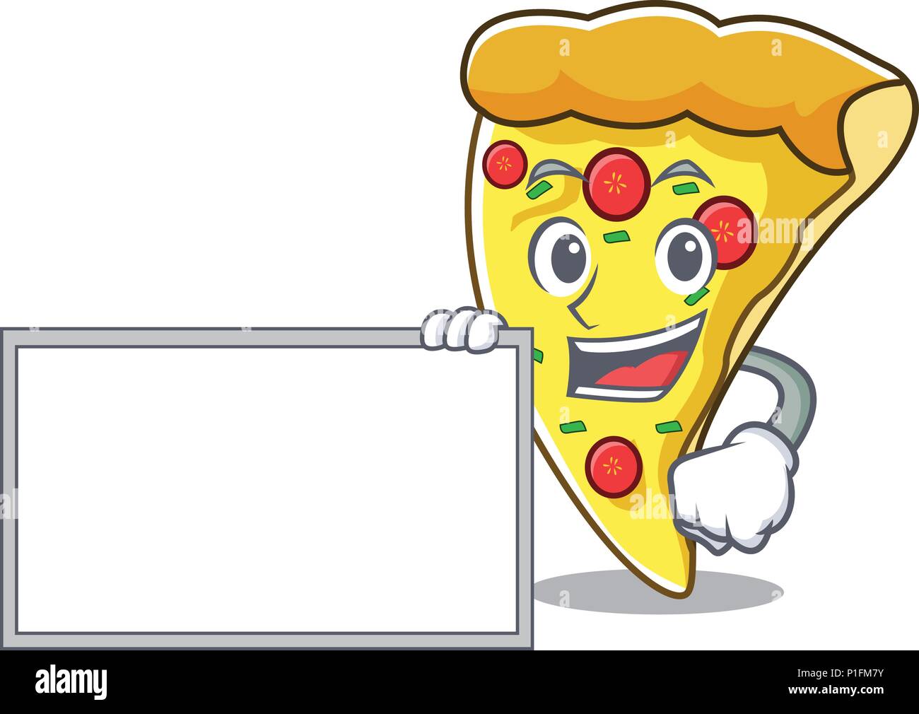 With board pizza slice character cartoon Stock Vector Image & Art - Alamy