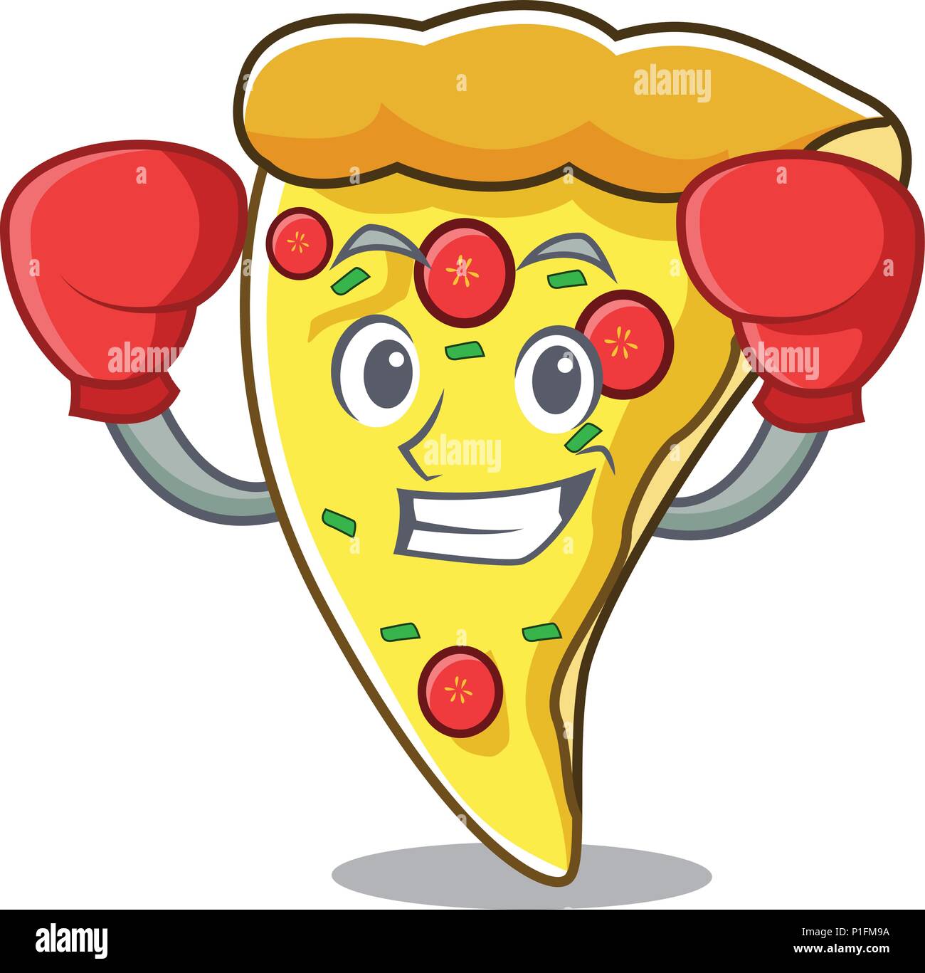 Boxing pizza slice character cartoon Stock Vector Image & Art - Alamy