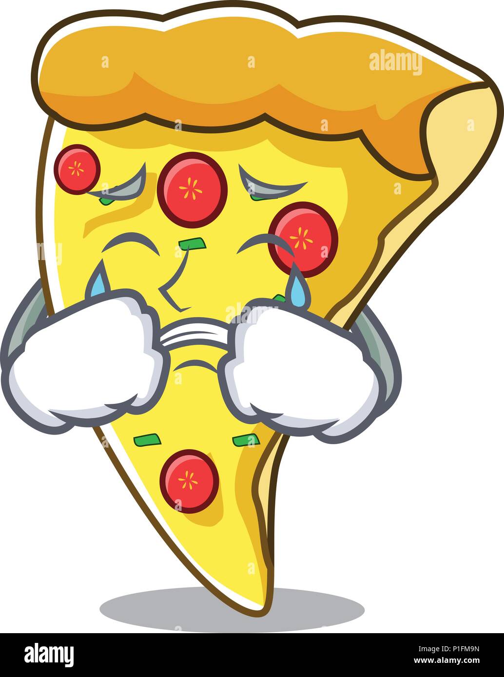 Crying pizza slice mascot cartoon Stock Vector Image & Art - Alamy