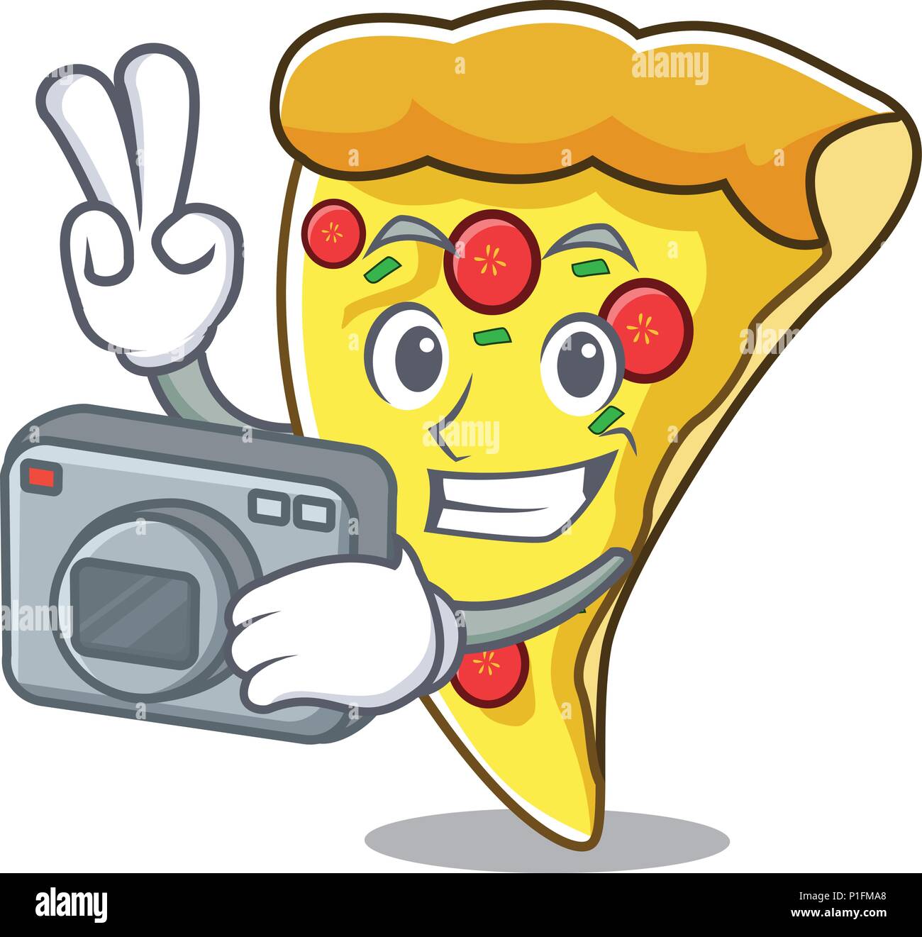 Photographer pizza slice mascot cartoon Stock Vector Image & Art - Alamy