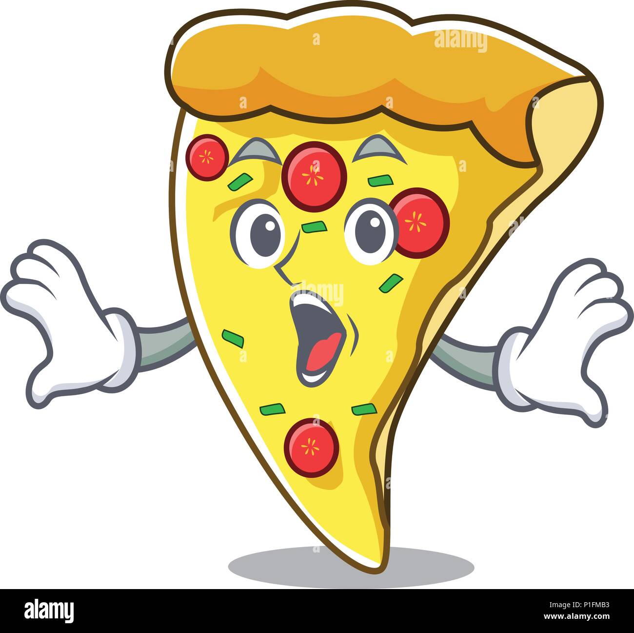 Surprised pizza slice mascot cartoon Stock Vector Image & Art - Alamy