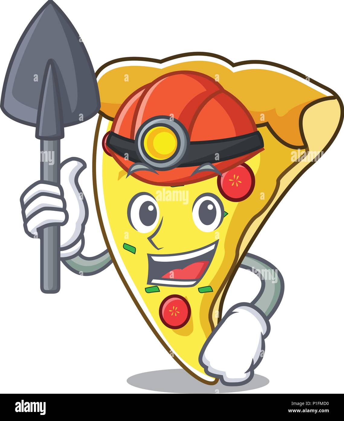 Miner pizza slice mascot cartoon Stock Vector Image & Art - Alamy