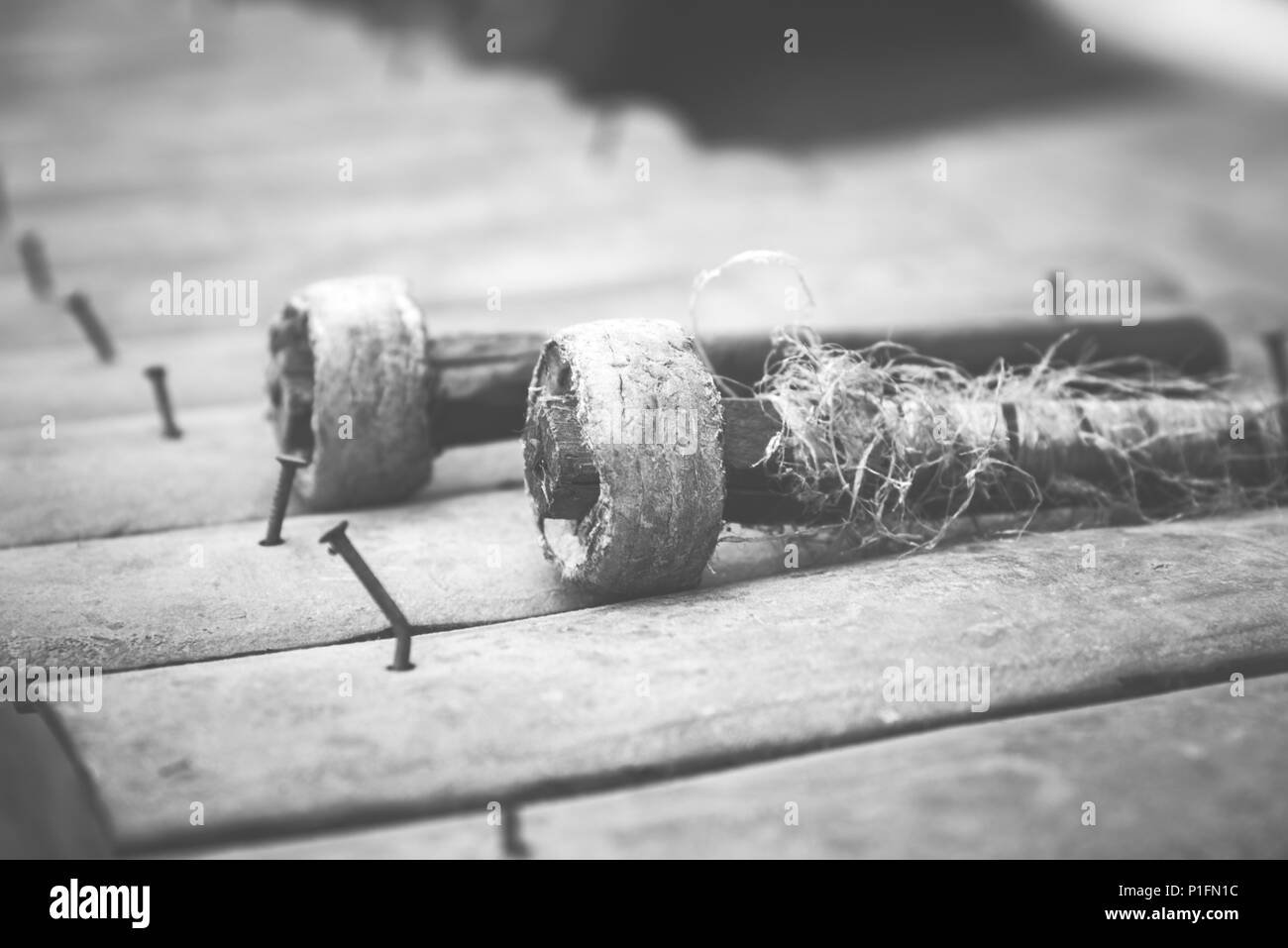 Myanmar native instrument, black and white Stock Photo - Alamy