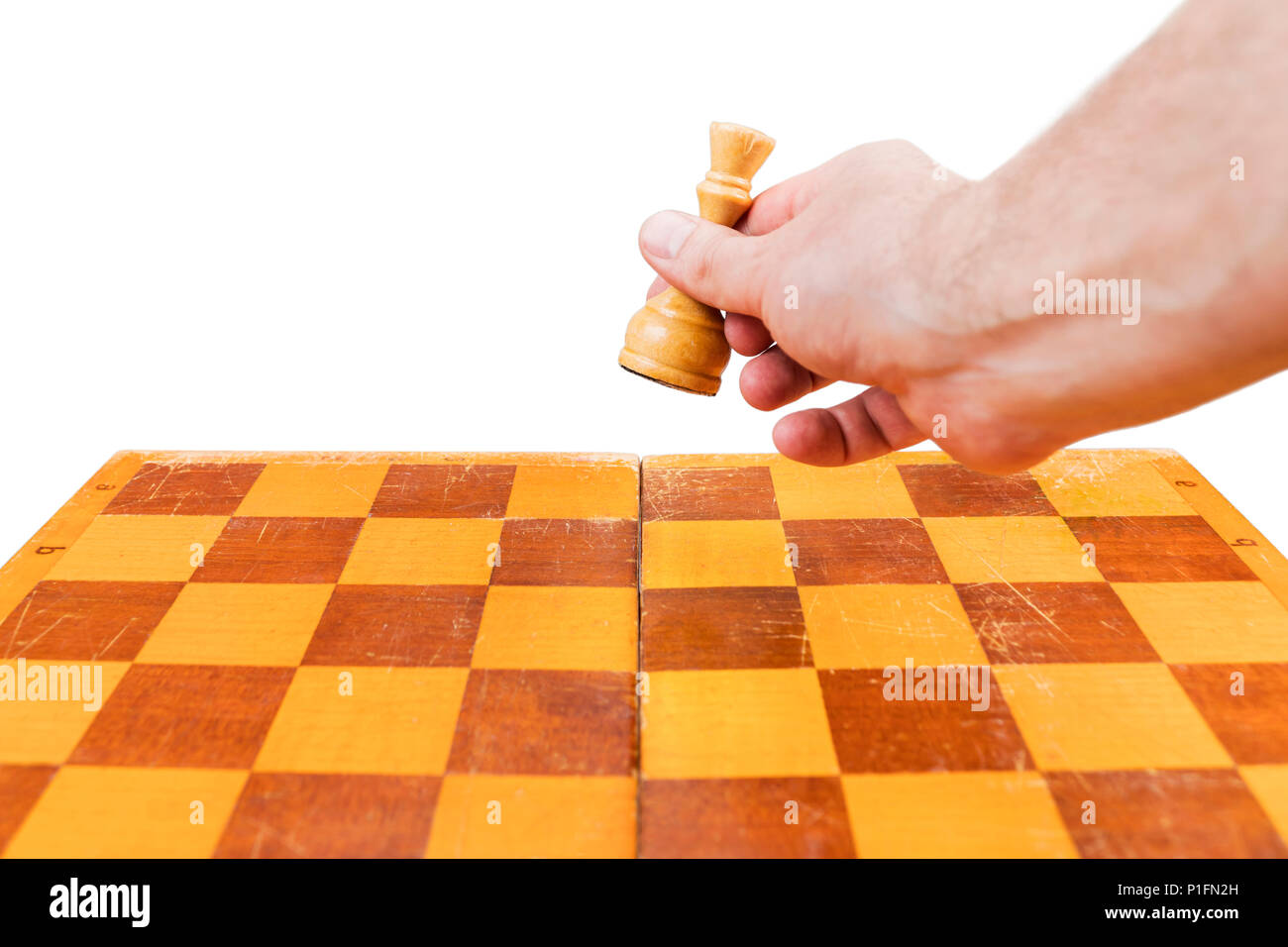 Moving queen on the chessboard Stock Photo - Alamy