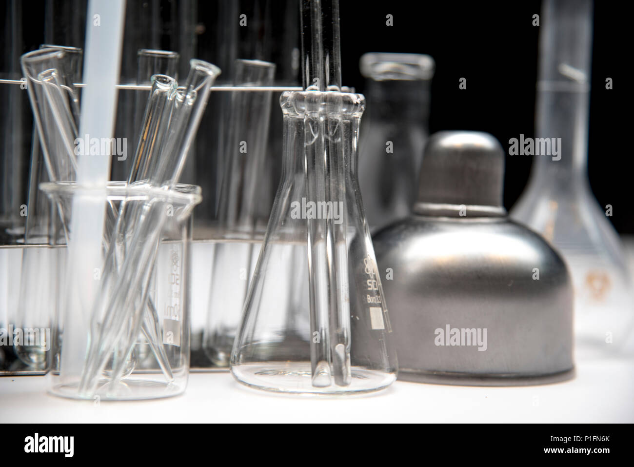 Glass Equipment for Scientific Experiments Stock Photo - Alamy