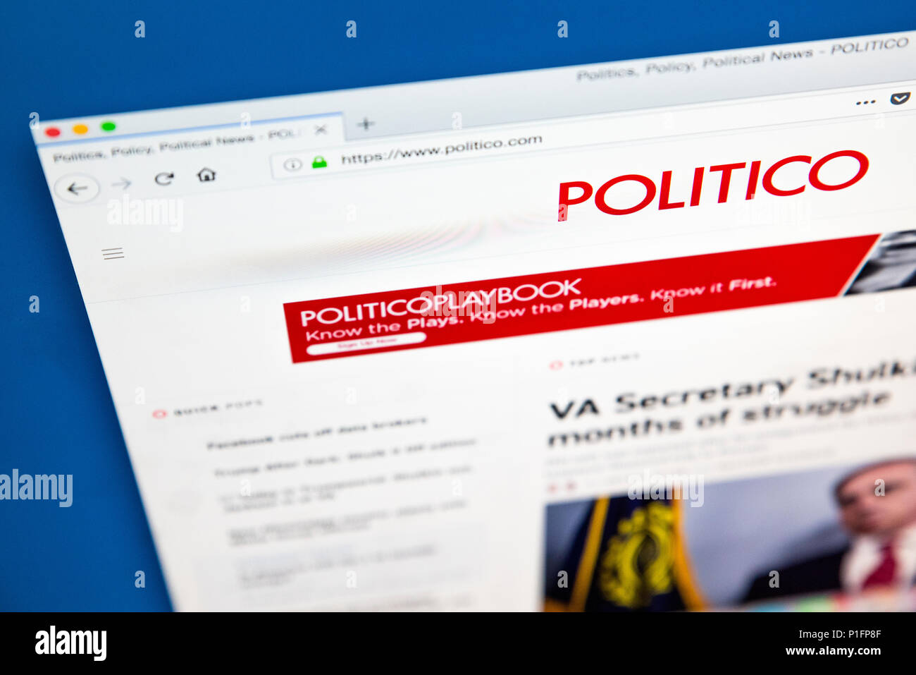 Politico and website hi-res stock photography and images - Alamy
