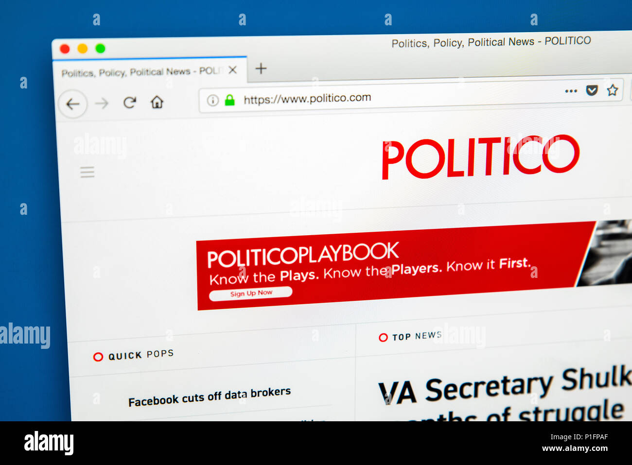 Politico and website hi-res stock photography and images - Alamy