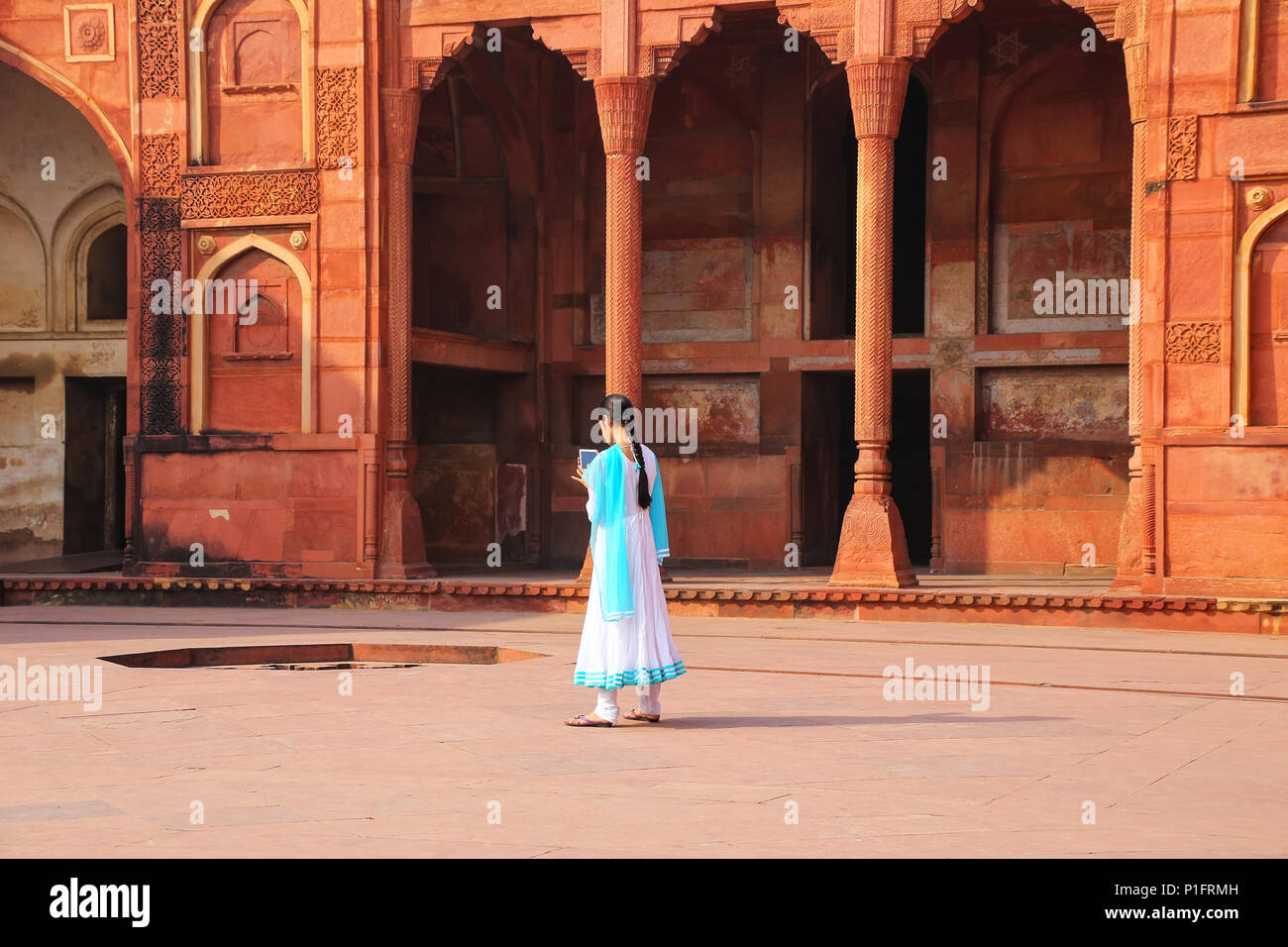 Indian girl in agra fort hi-res stock photography and images - Alamy