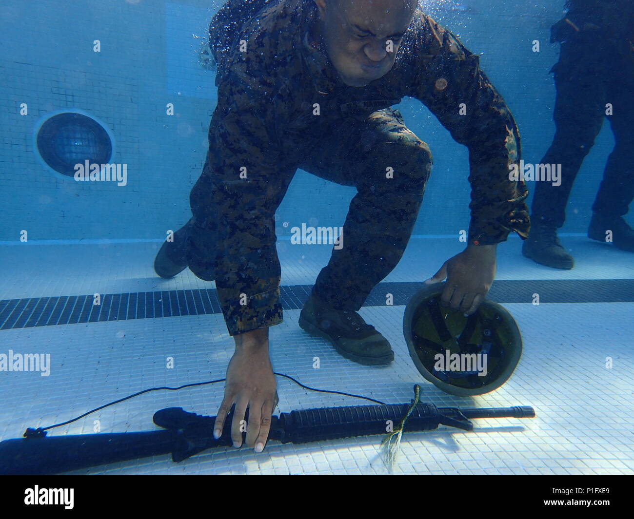 U.S. Marines with Headquarters and Support Battalion, Marine Corps Base ...