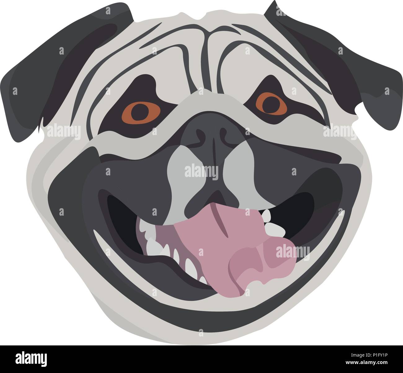 Illustration Vector smiling Pug for the creative use in graphic design ...