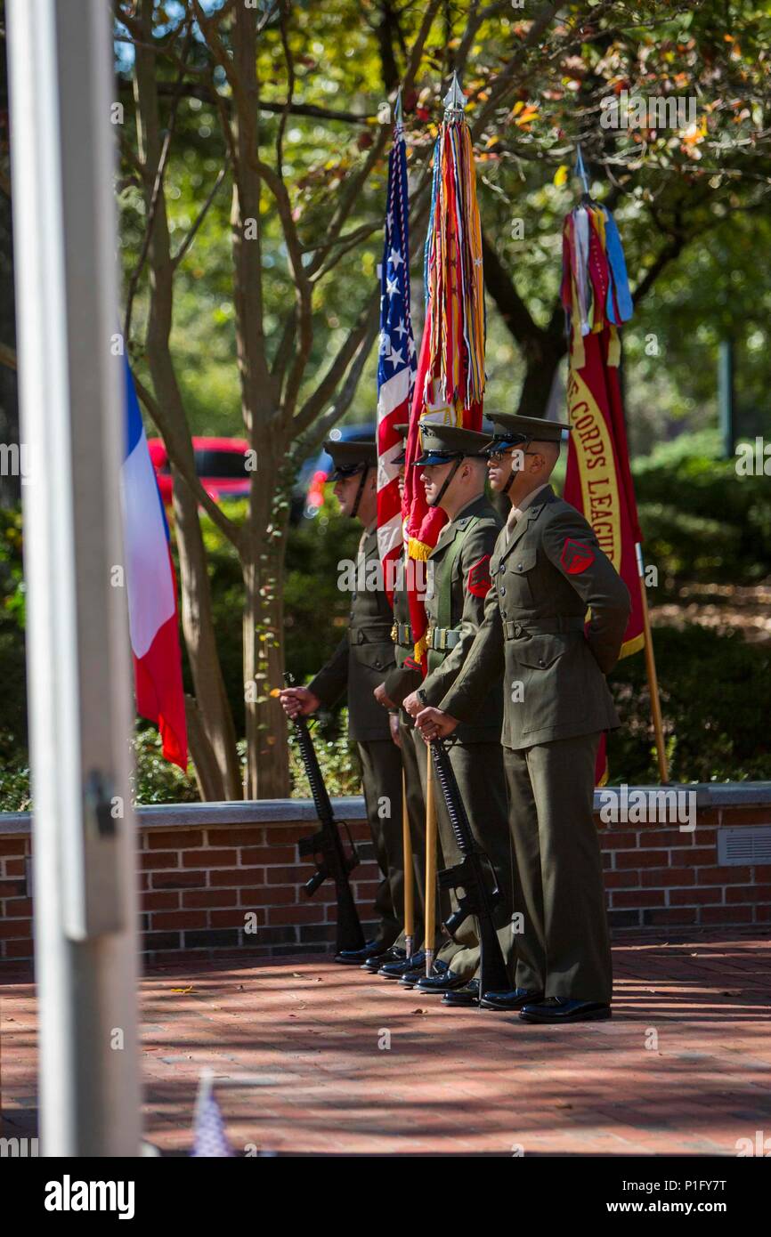 U.S. Marines with the 1st Battalion, 8th Marine Regiment color guard ...