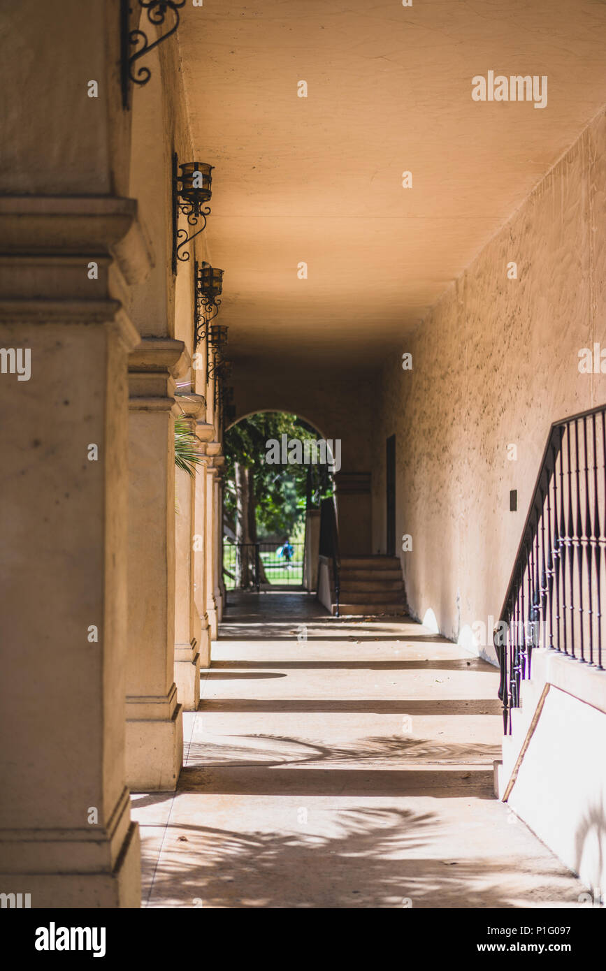 Historic hallway with arches Stock Photo - Alamy