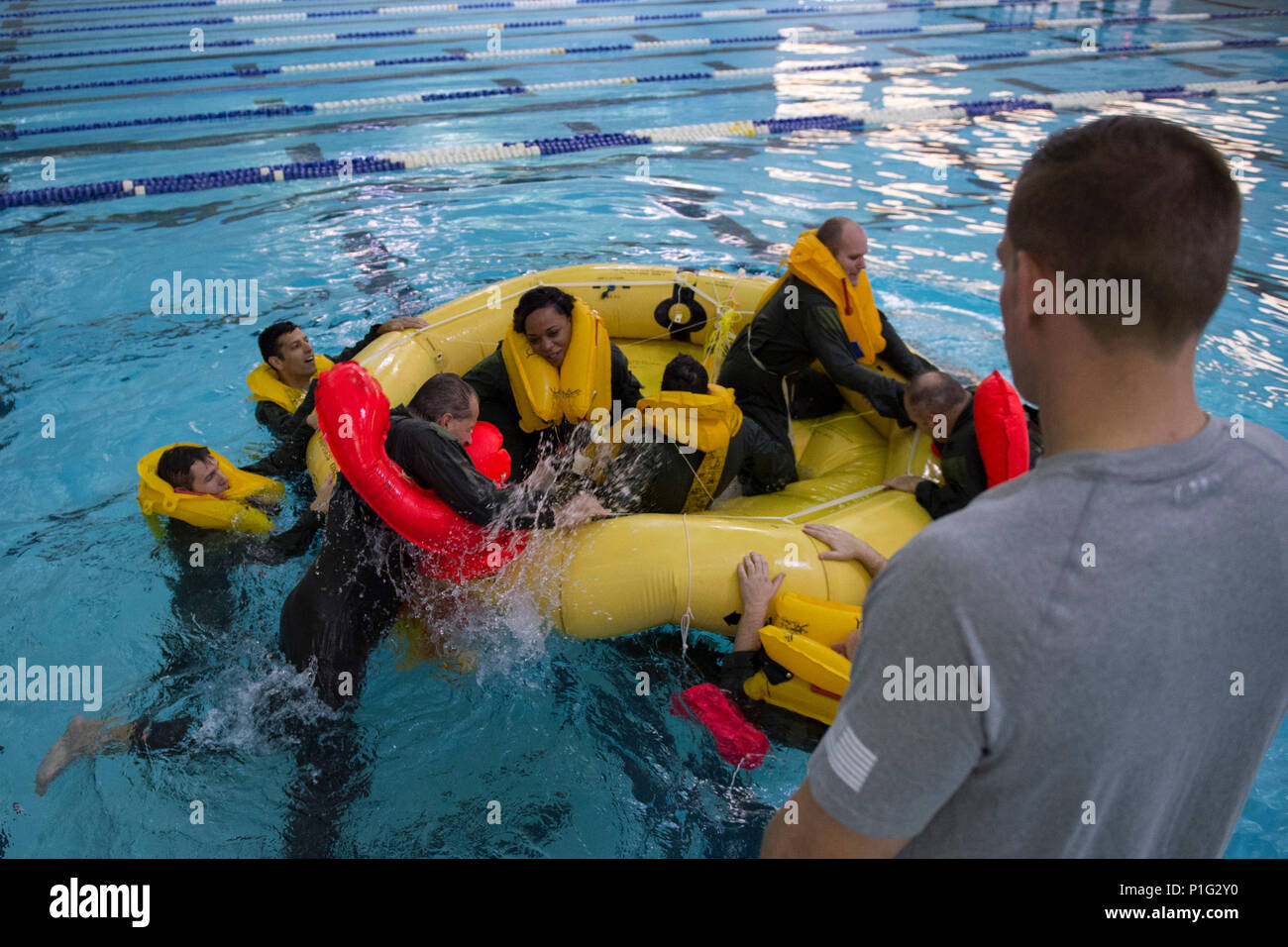 Flight crew members from the National Capital Region pull each other ...