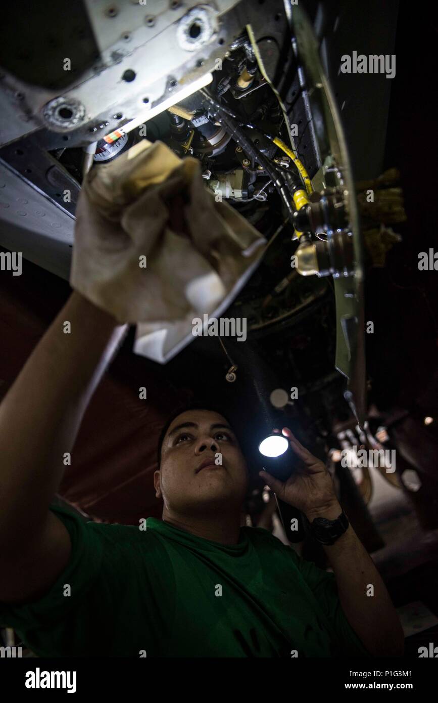 161031-N-WC455-028 ARABIAN GULF (Oct., 31, 2016) Seaman Anthony Parra ...