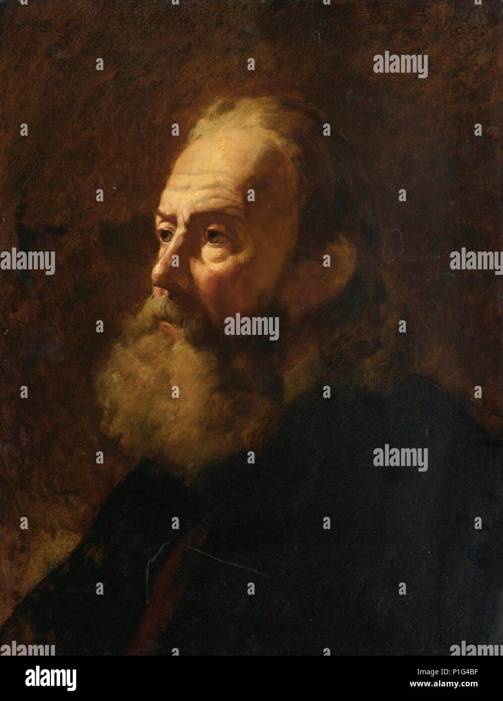 'Portrait of a Bearded Man, Bust Length' by William Etty Stock Photo ...