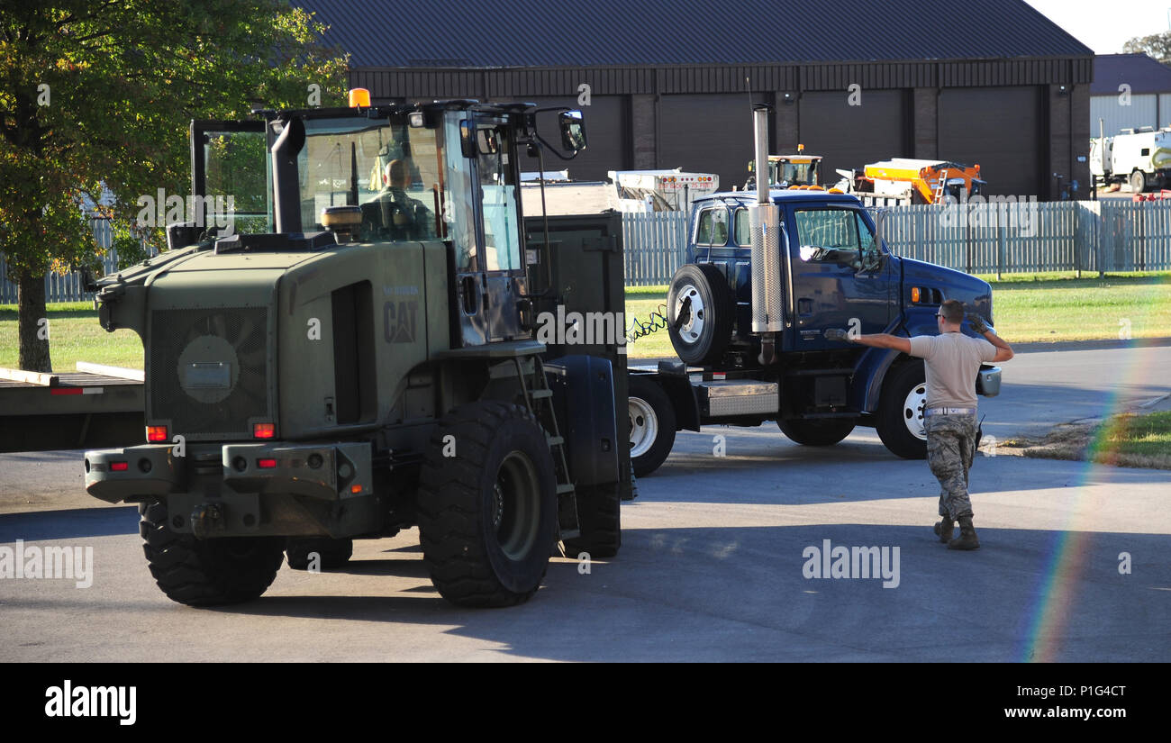 U.S. Air Force Senior Airman Robert Payne, a vehicle operator with the ...