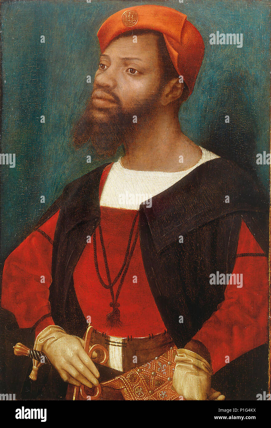 'Portrait of a Moor' by Jan Mostaert Stock Photo - Alamy