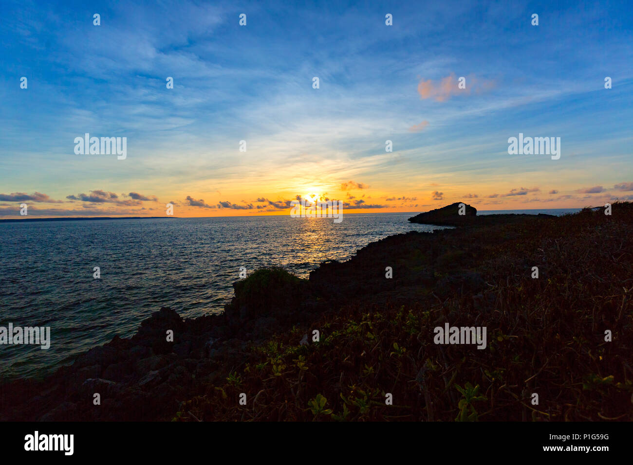 Sunset, East China Sea Stock Photo - Alamy
