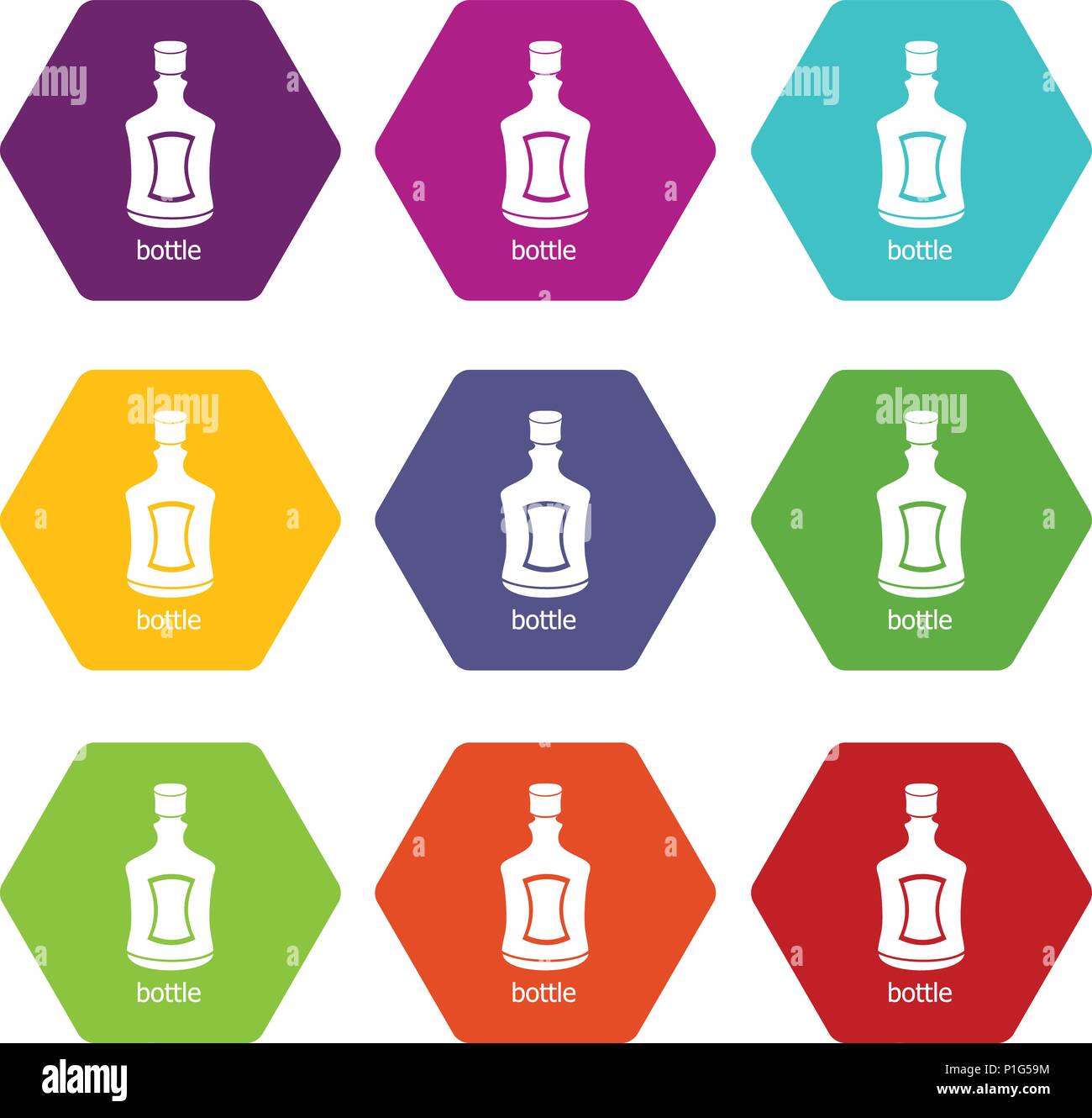 Alcohol bottle icons set 9 vector Stock Vector Image & Art - Alamy
