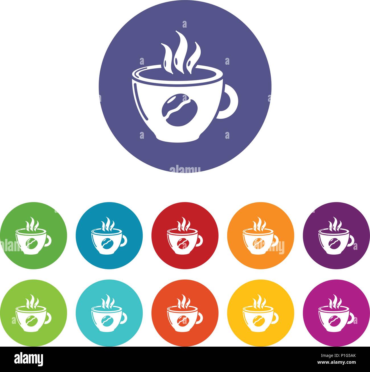 Cup coffee icons set vector color Stock Vector Image & Art - Alamy