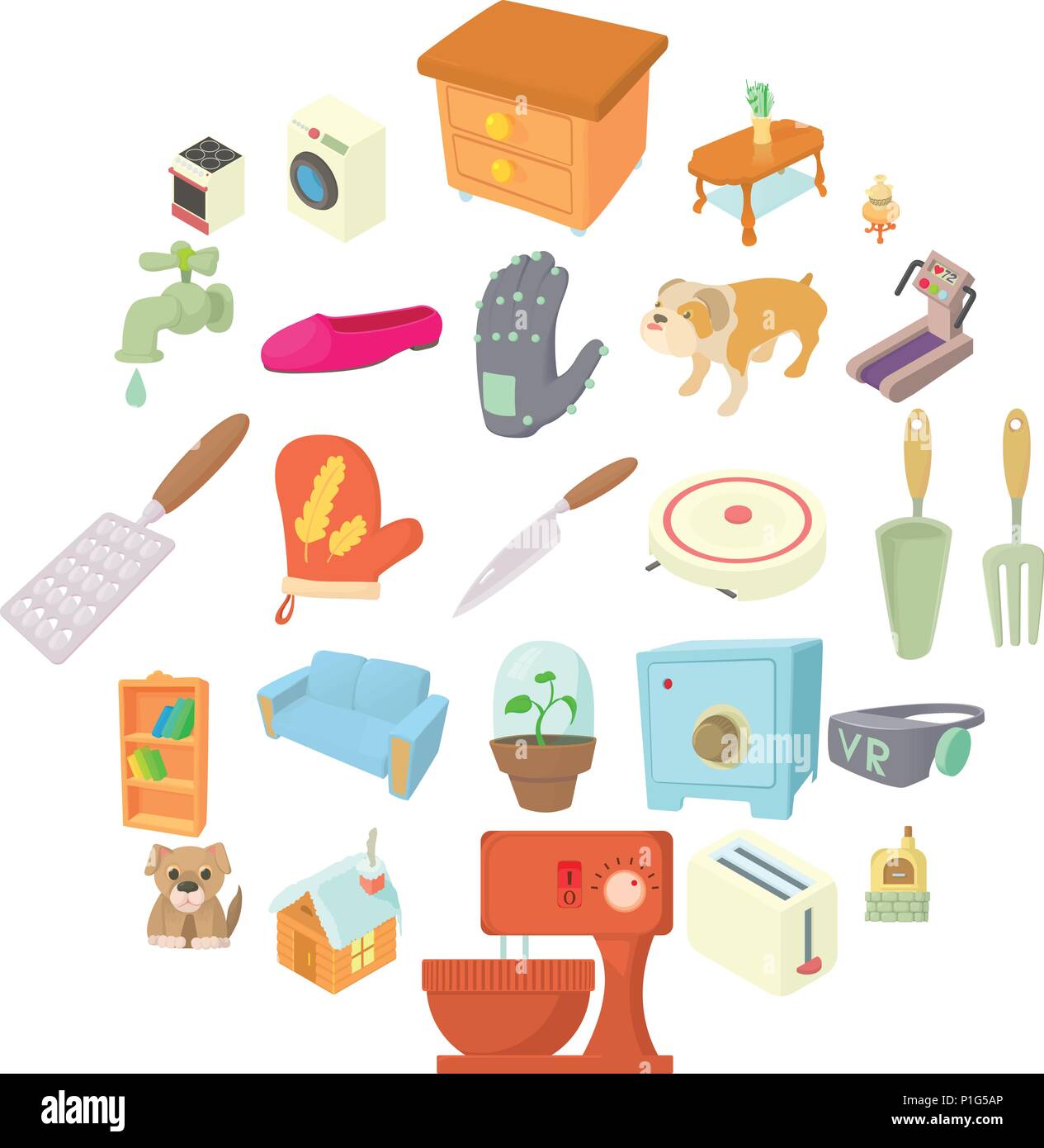 Improvement icons set, cartoon style Stock Vector Image & Art - Alamy