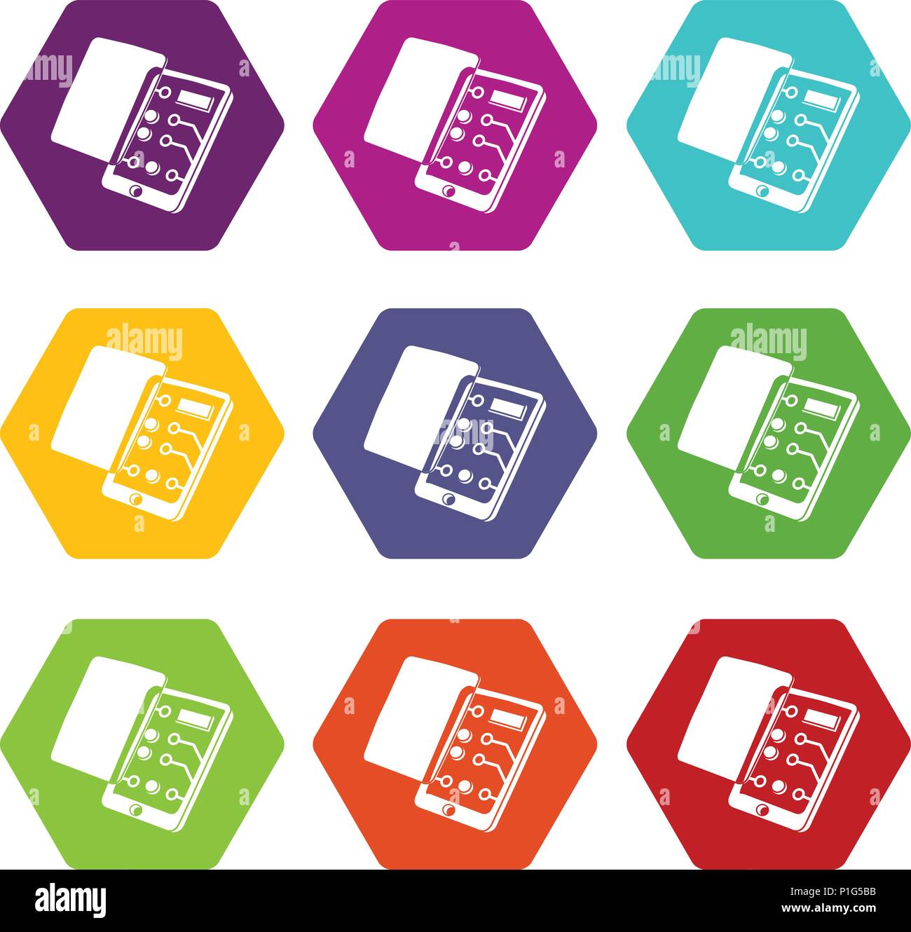 Replacement screen smartphone icons set 9 vector Stock Vector Image ...