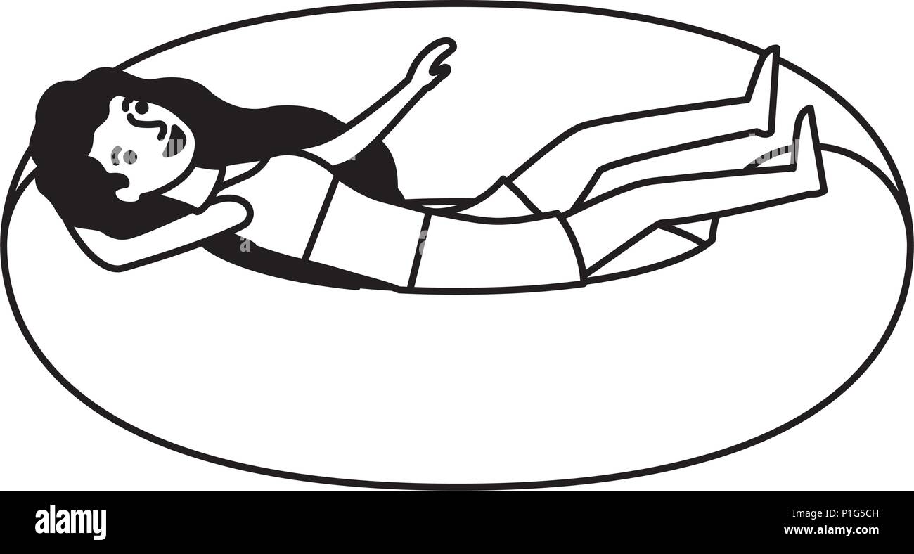 Woman floating in swimming pool Stock Vector Images - Alamy