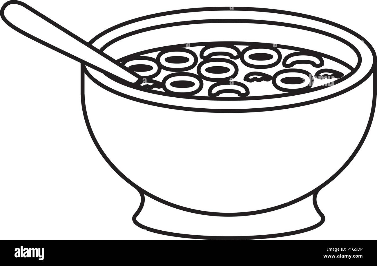 cereal dish with spoon Stock Vector Image & Art - Alamy