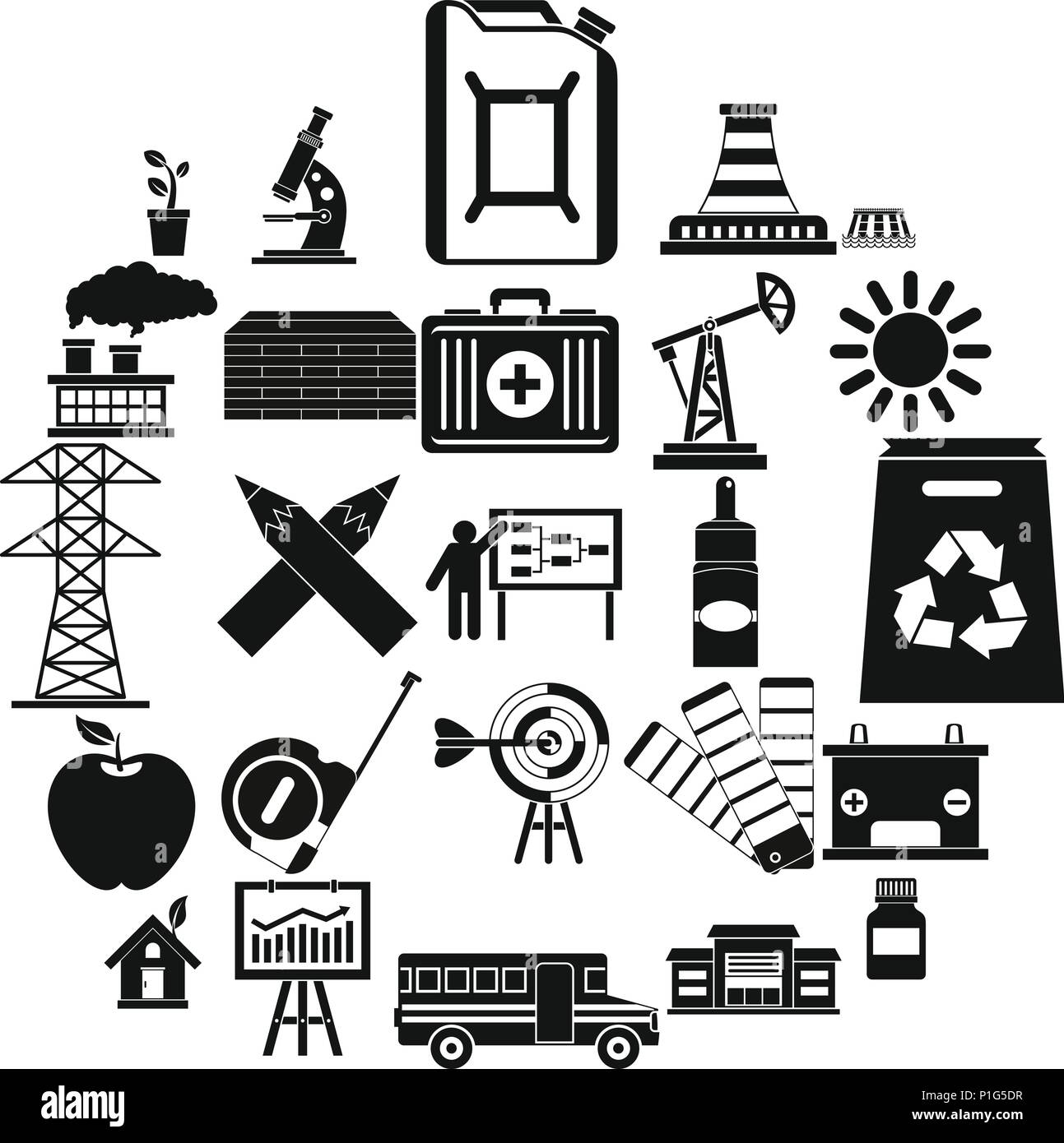 Charge icons set, simple style Stock Vector Image & Art - Alamy