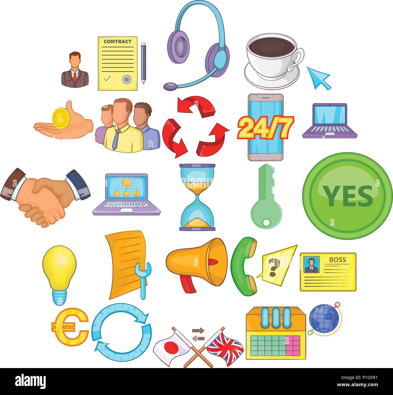 Network icons set, cartoon style Stock Vector Image & Art - Alamy