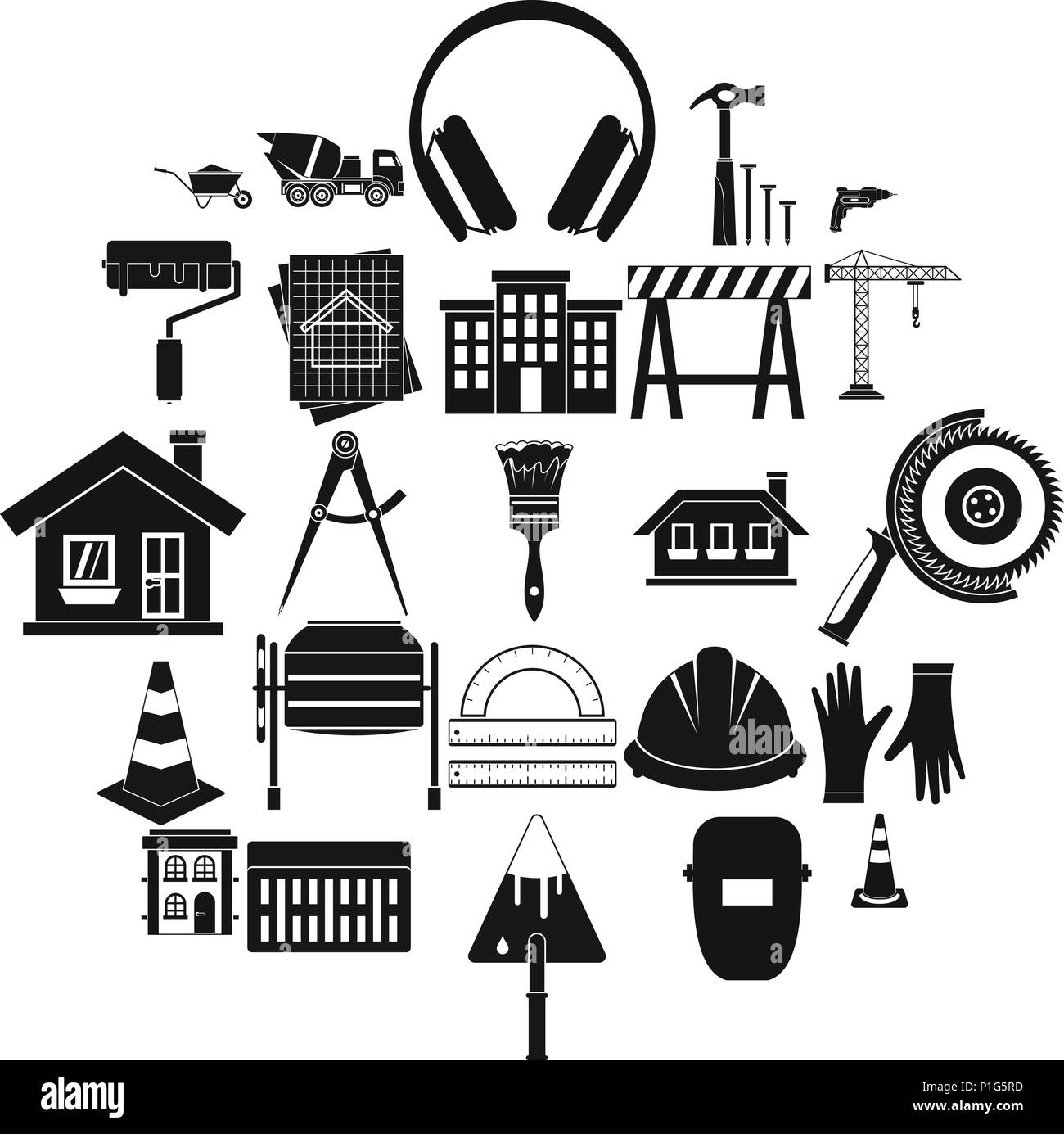 Undertaking icons set, simple style Stock Vector Image & Art - Alamy