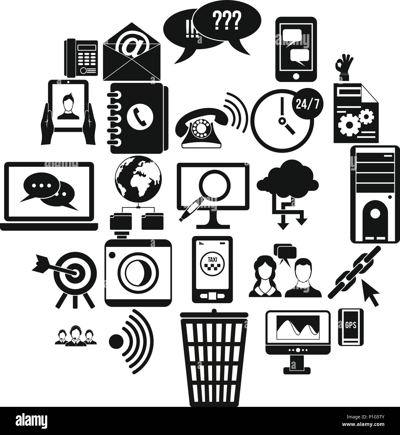 Automatic redial icons set, simple style Stock Vector Image & Art - Alamy