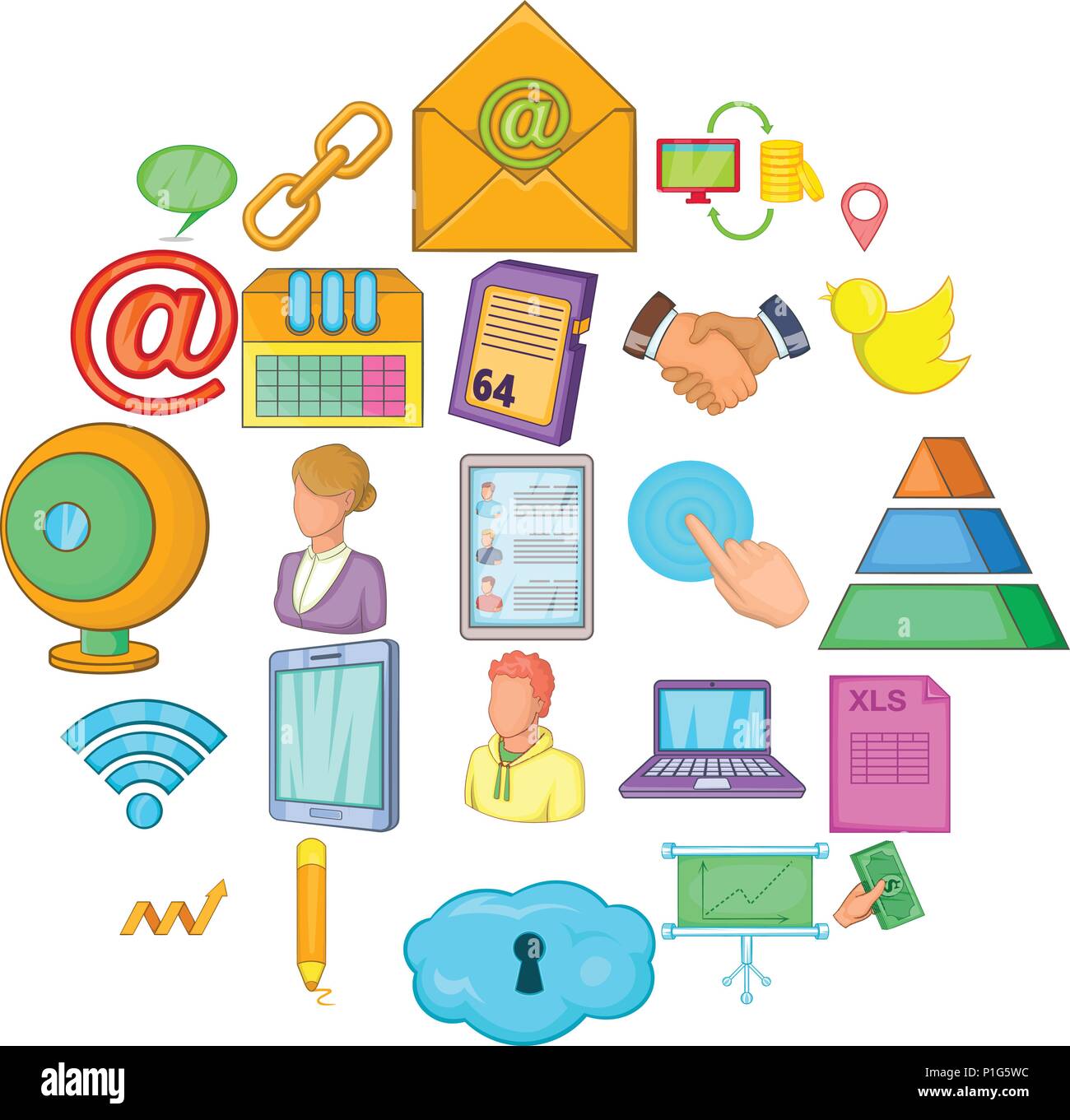 Recording icons set, cartoon style Stock Vector Image & Art - Alamy