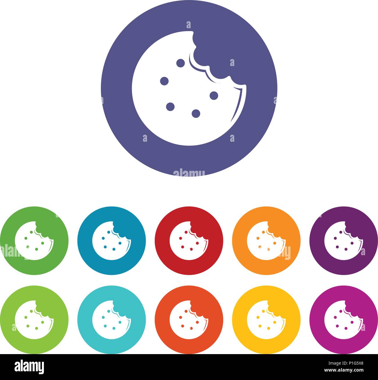 Bite biscuits icons set vector color Stock Vector Image & Art - Alamy